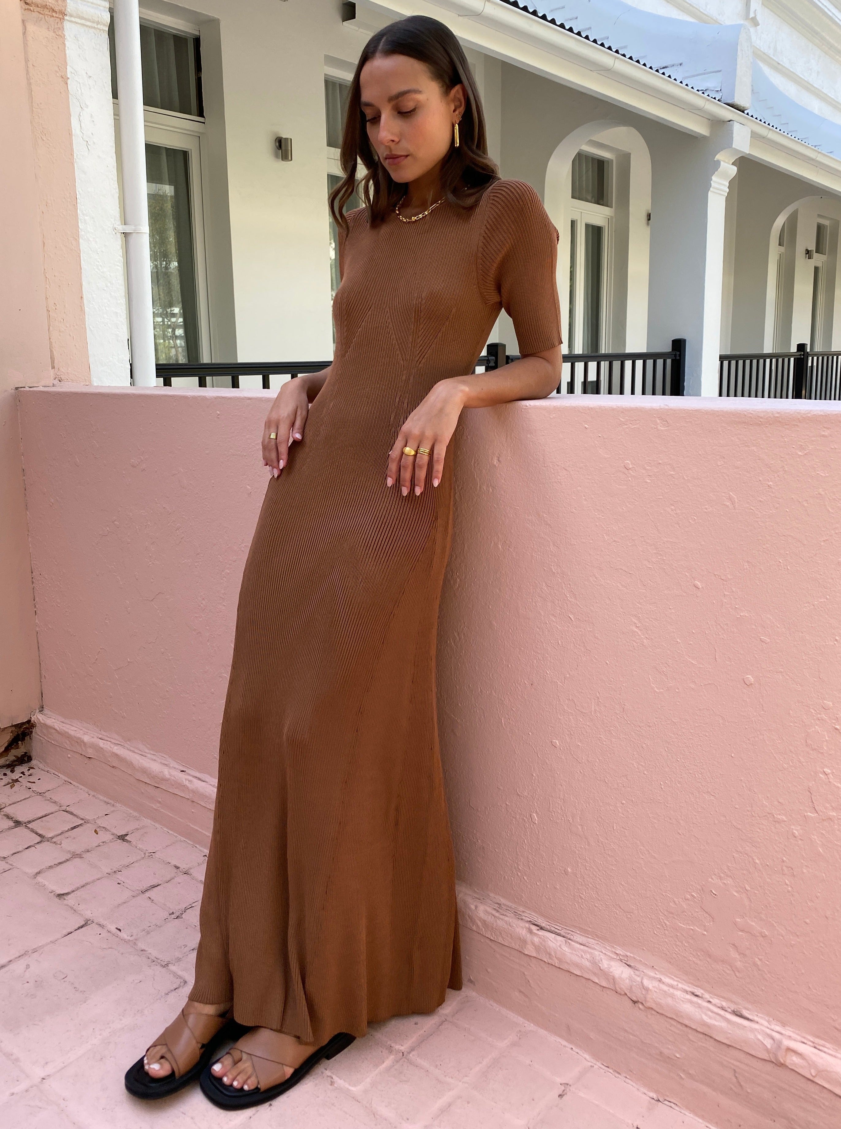 Hansen & Gretel Zaina Knit Dress in Cocoa Butter – Coco & Lola