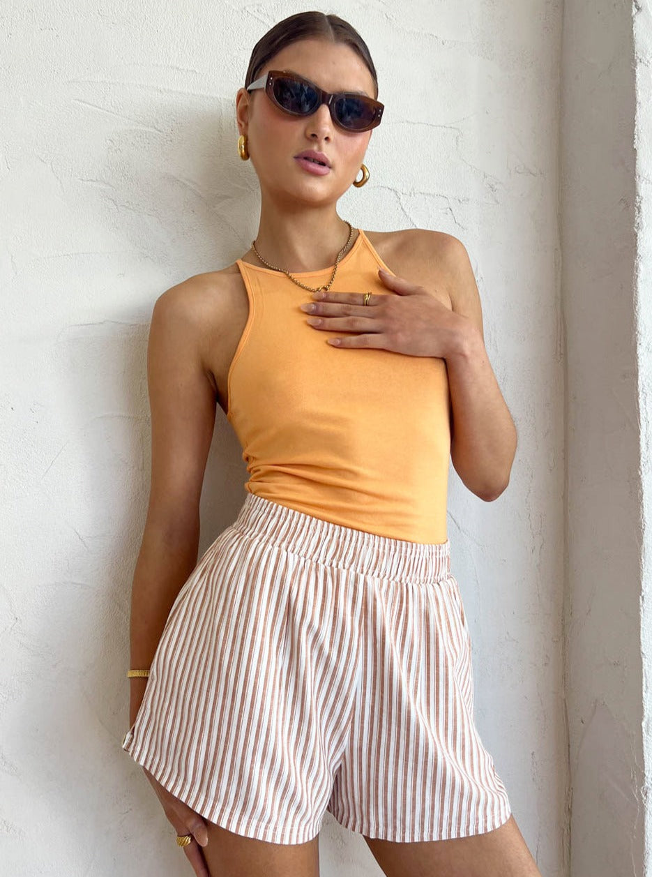 Camilla and Marc Marcelo Stripe Short in Almond Stripe – Coco & Lola