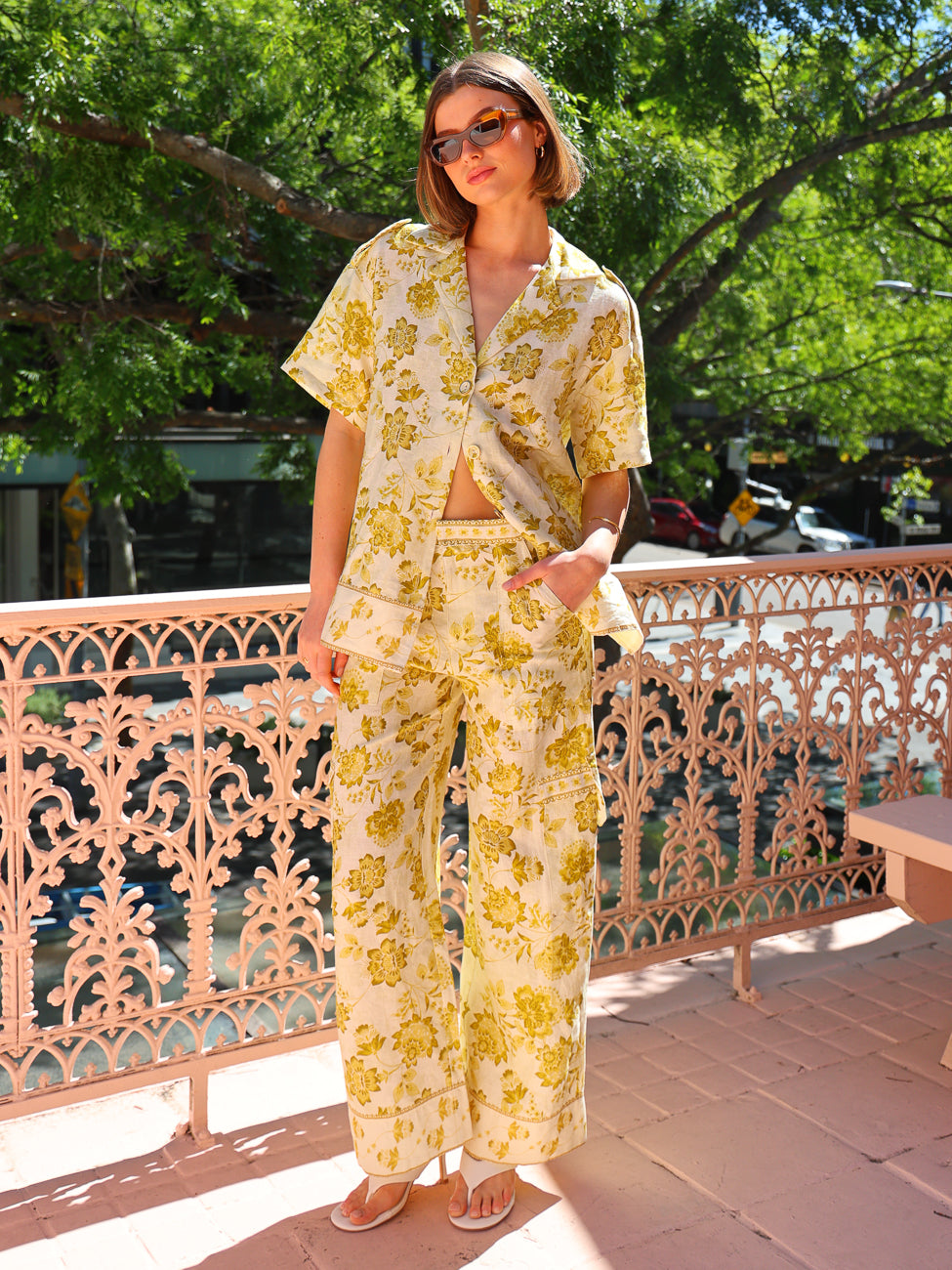 Hansen & Gretel Luna Wide Leg Pant in Golden Nectar – Coco & Lola