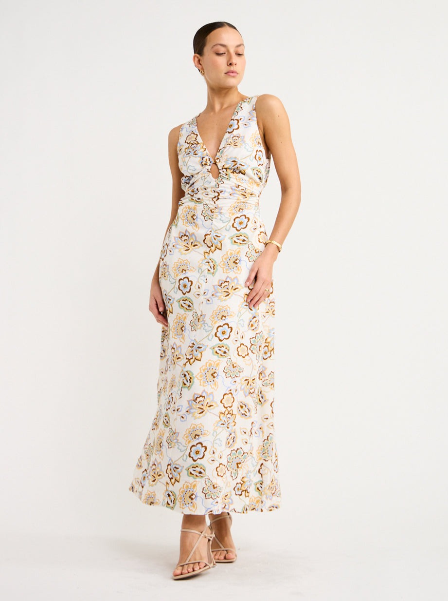 Mon Renn Impression Print Midi Dress in Impression Print – Coco & Lola