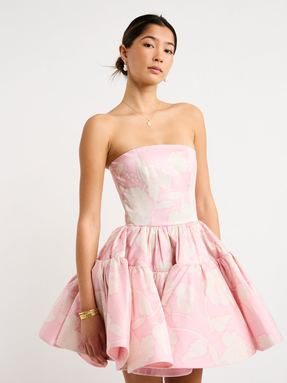 Leo Lin Skye Bustier Mini Dress in Anemone Print in Violet – Coco & Lola
