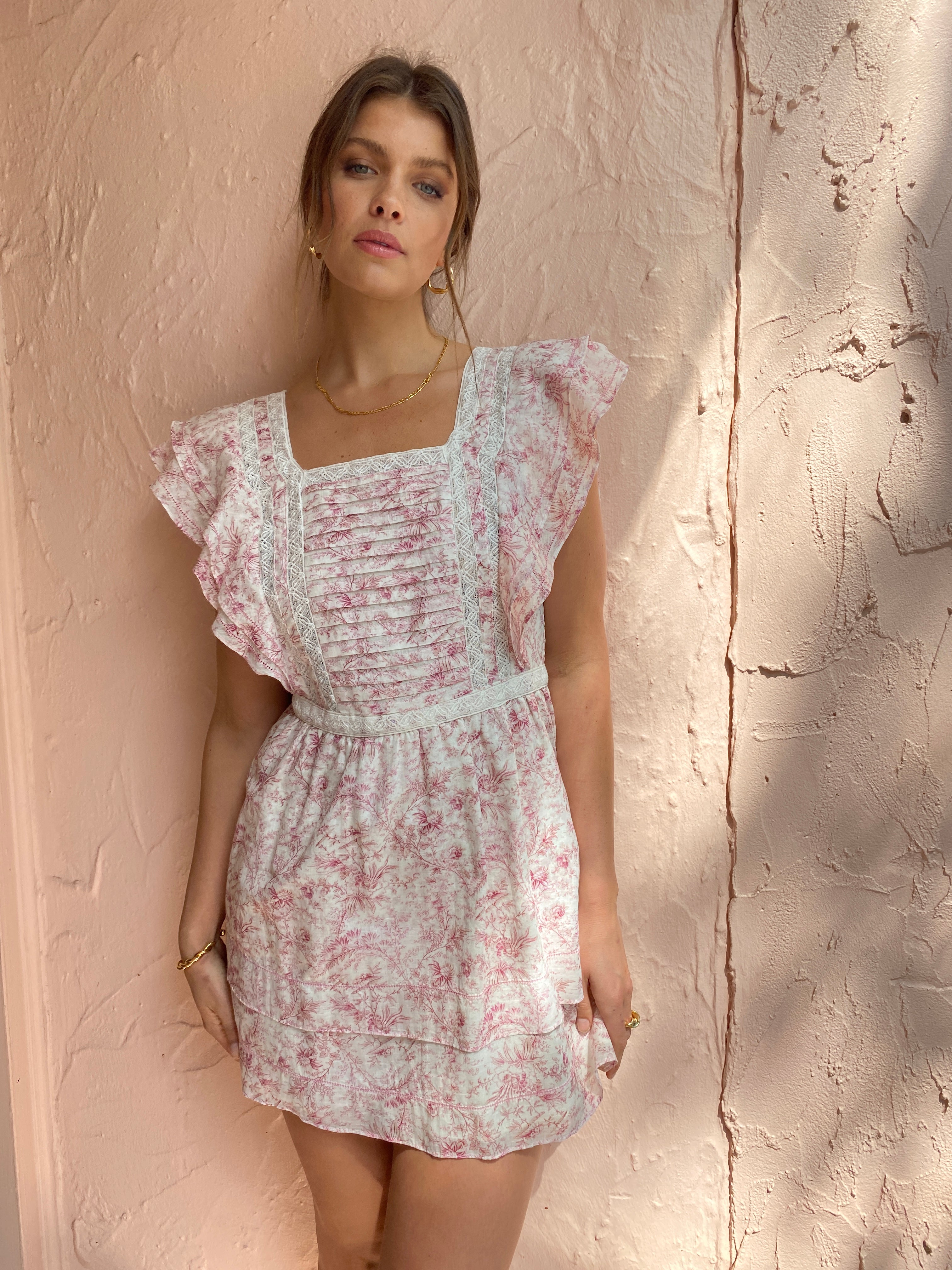 Sir Caprice Ruffle Mini Dress in Caprice Print – Coco & Lola