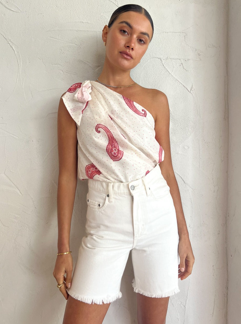 Kate Ford Dion Silk One Shoulder in Multi – Coco & Lola