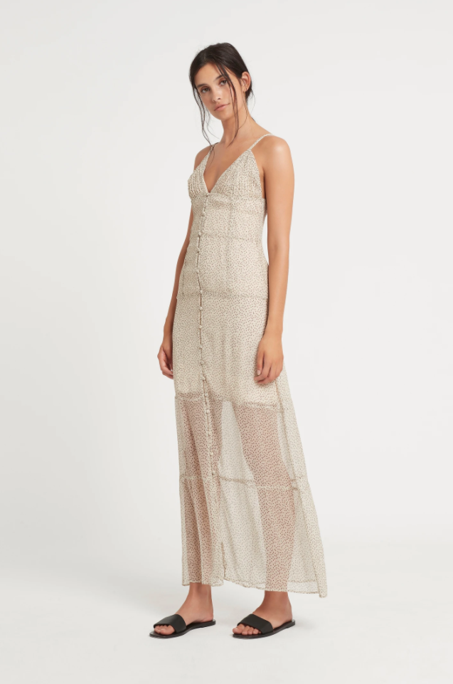 Sir Millie Tiered Gown in Bone Polka Dot – Coco & Lola